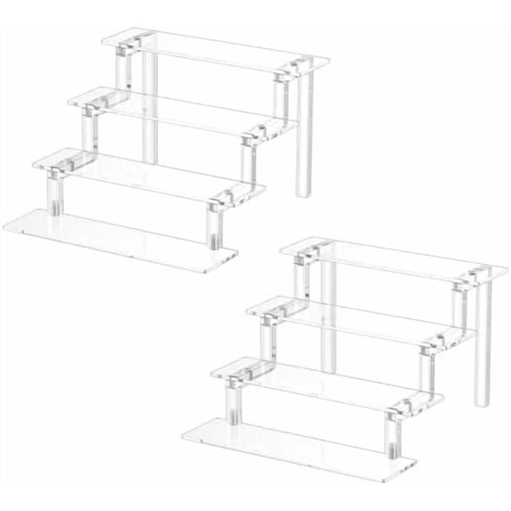 Acrylic Display Shelves, Perfume Stand, 4 Tier Figurine Riser Shelf ...
