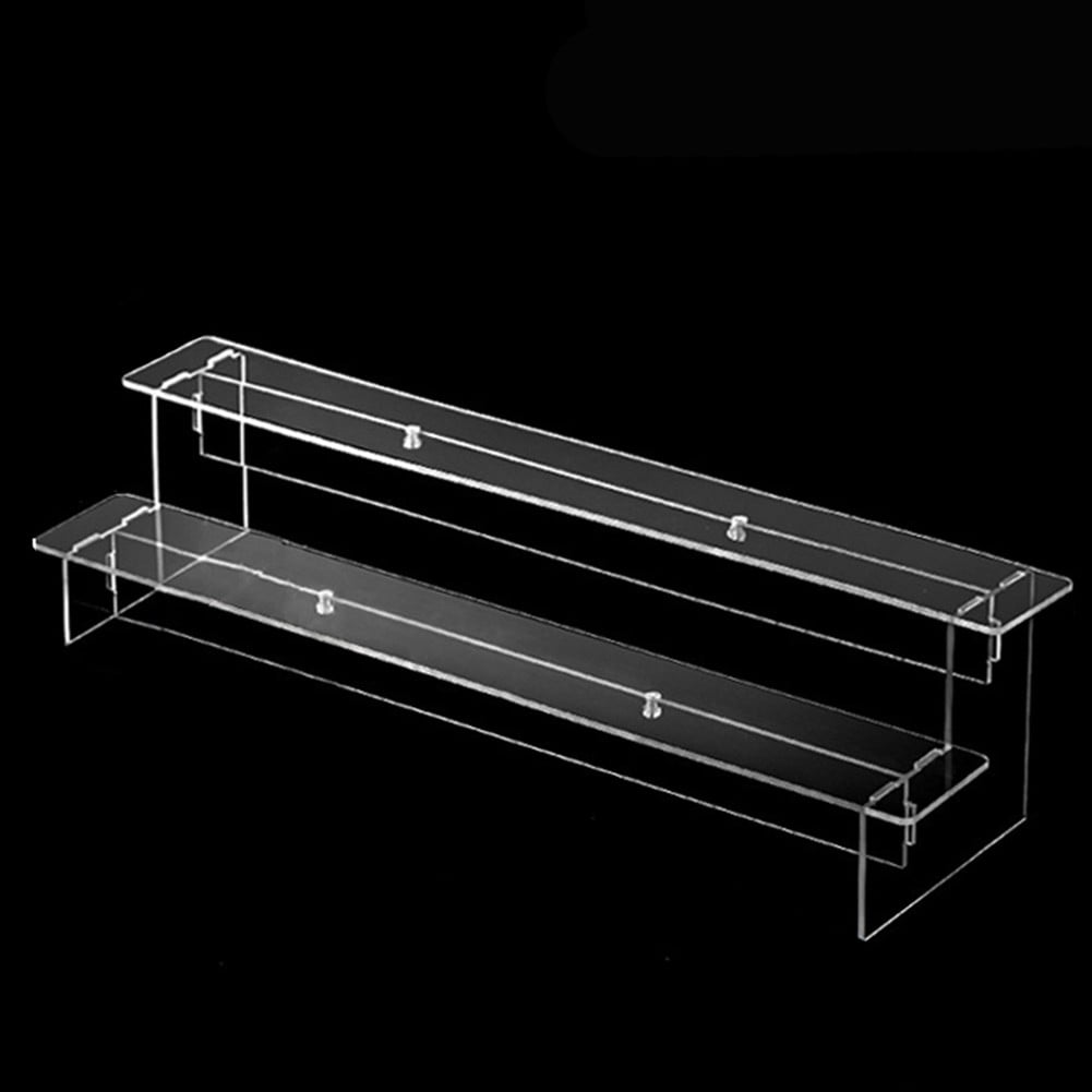 Acrylic Display Stand 2-5 Tier Transparent Ladder Shelf For Perfume ...