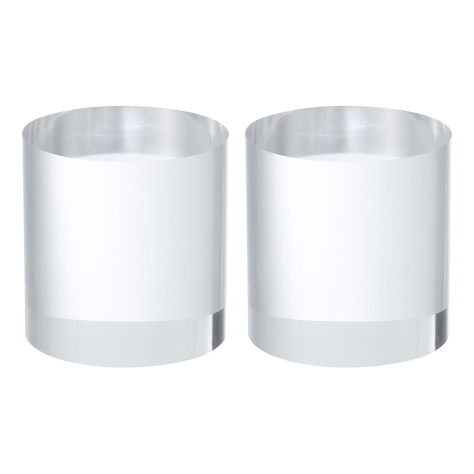 Acrylic Display Stand Base 2x2 Inch Solid Clear Cylinder Round Display ...