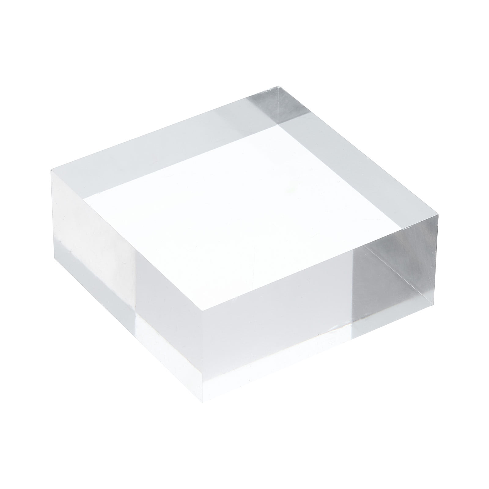 Acrylic Display Stand Base 2x2x1 Inch Solid Clear Square Display Riser ...