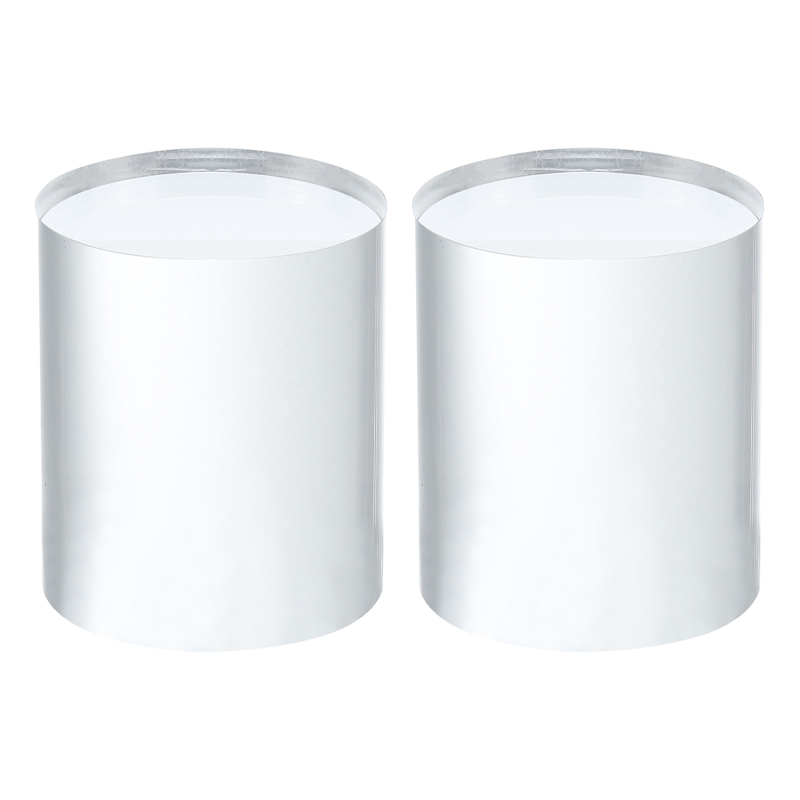 Acrylic Display Stand Base 2x3.15 Inch Solid Clear Cylinder Round ...