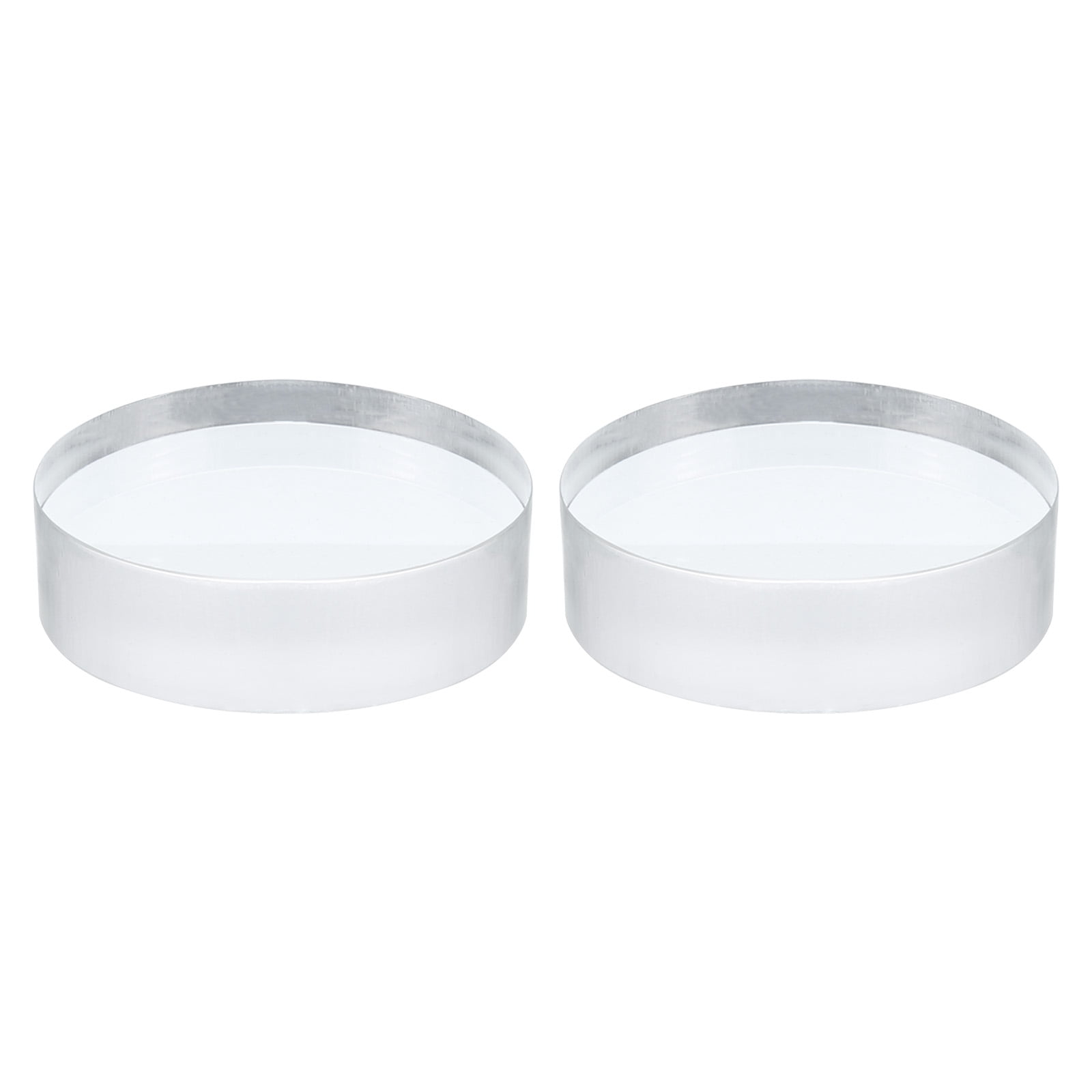 Acrylic Display Stand Base 4x1.2 Inch Solid Clear Cylinder Round ...