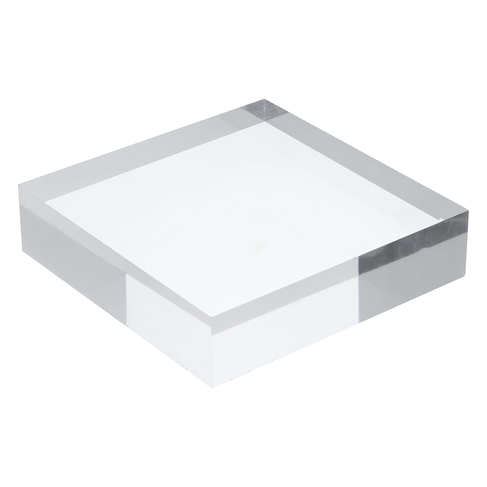 Acrylic Display Stand Base 4x4x1 Inch Solid Clear Square Display Riser ...