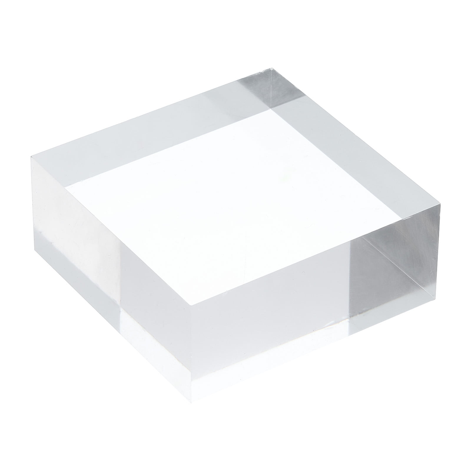 Acrylic Display Stand Base 4x4x1 Inch Solid Clear Square Display Riser ...