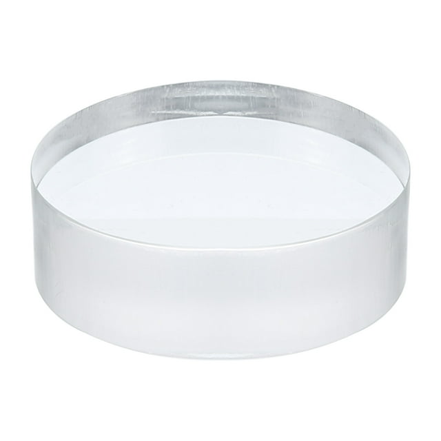 Acrylic Display Stand Base 8x1.2 Inch Solid Clear Cylinder Round ...