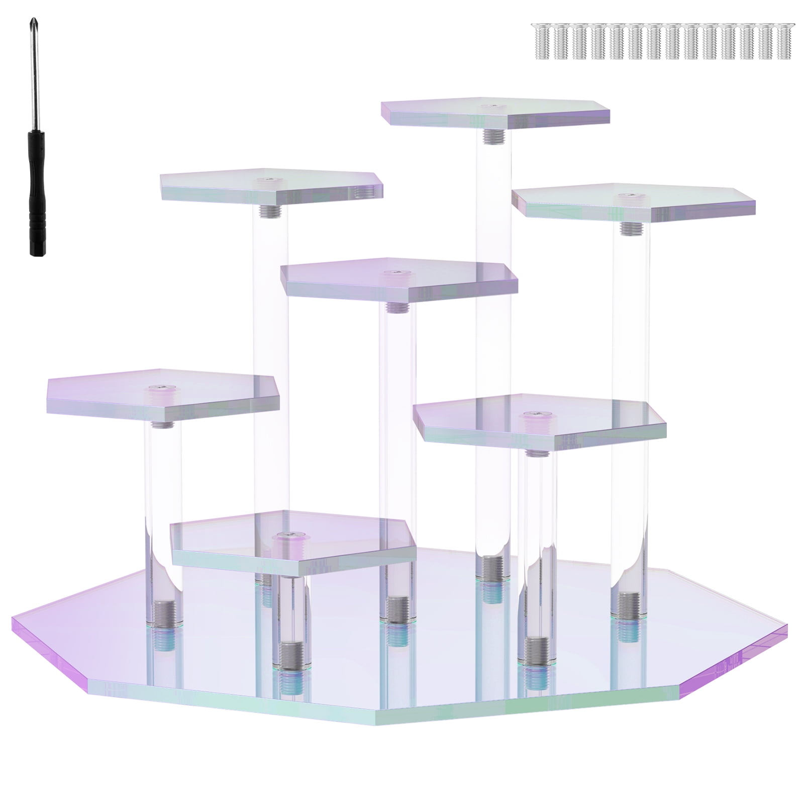 Acrylic Display Stand Colouful Clear Display Risers 7 Cavity Display ...