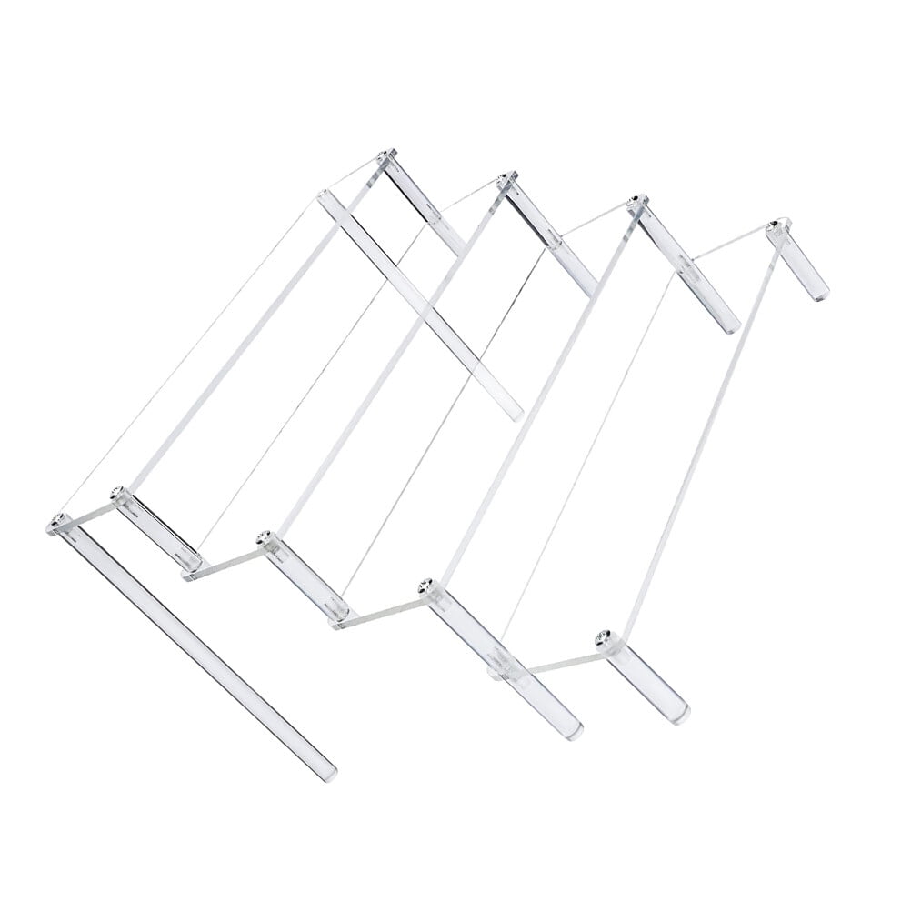 Acrylic Display Stand Four-layers Storage Shelves Holder Case Show Rack ...