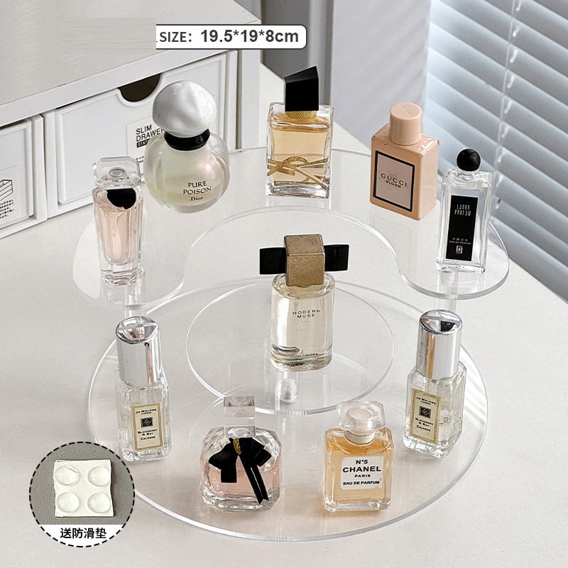 Acrylic Display Stand Riser Perfume Stand Doll Organizer Clear Bedroom ...
