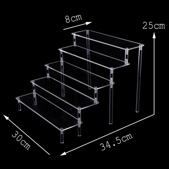 Acrylic Display Stand Transparent Ladder Shelf Doll Clay Figurine ...