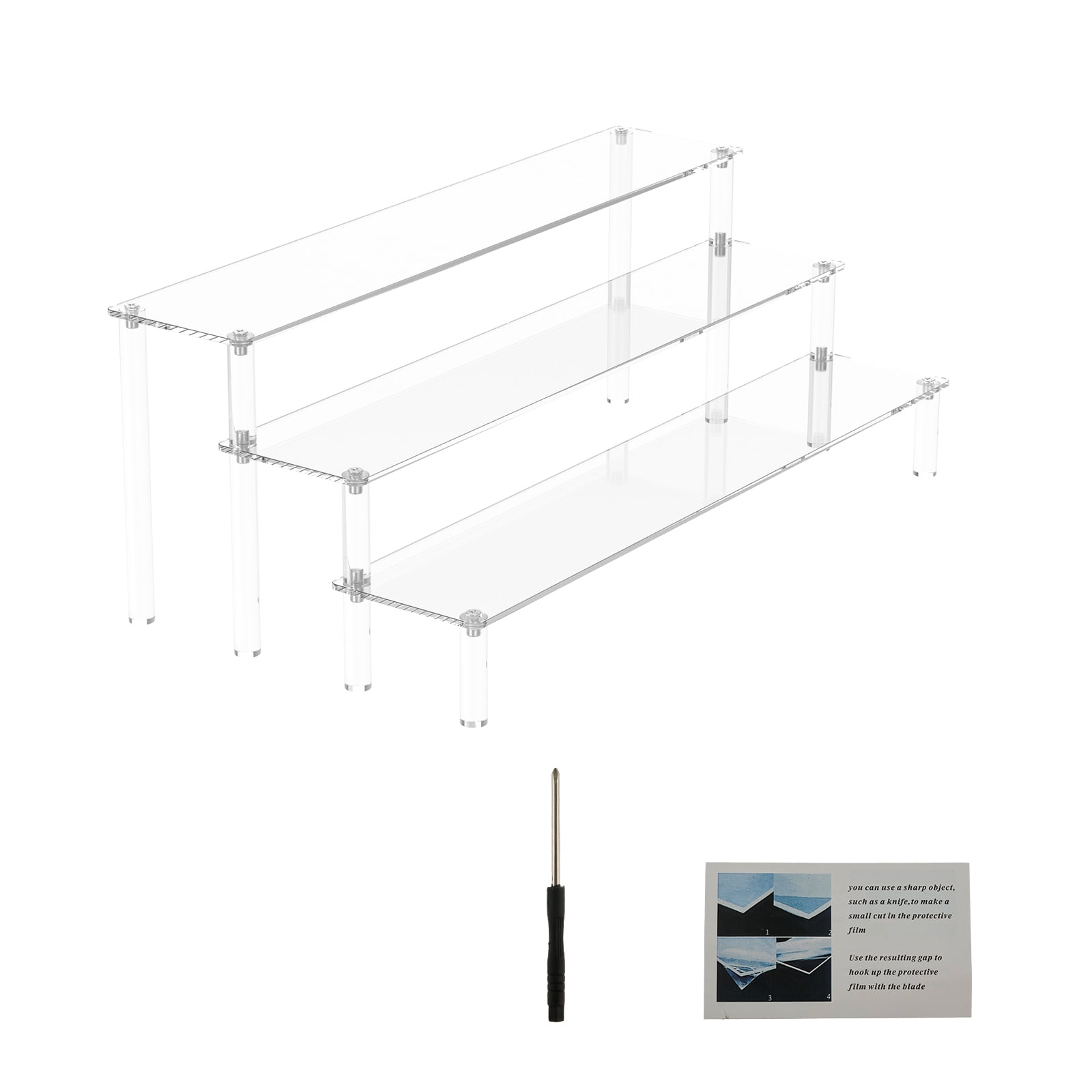 Acrylic Display Stands Transparent Figurines Display Stand 3/4 Tiers ...