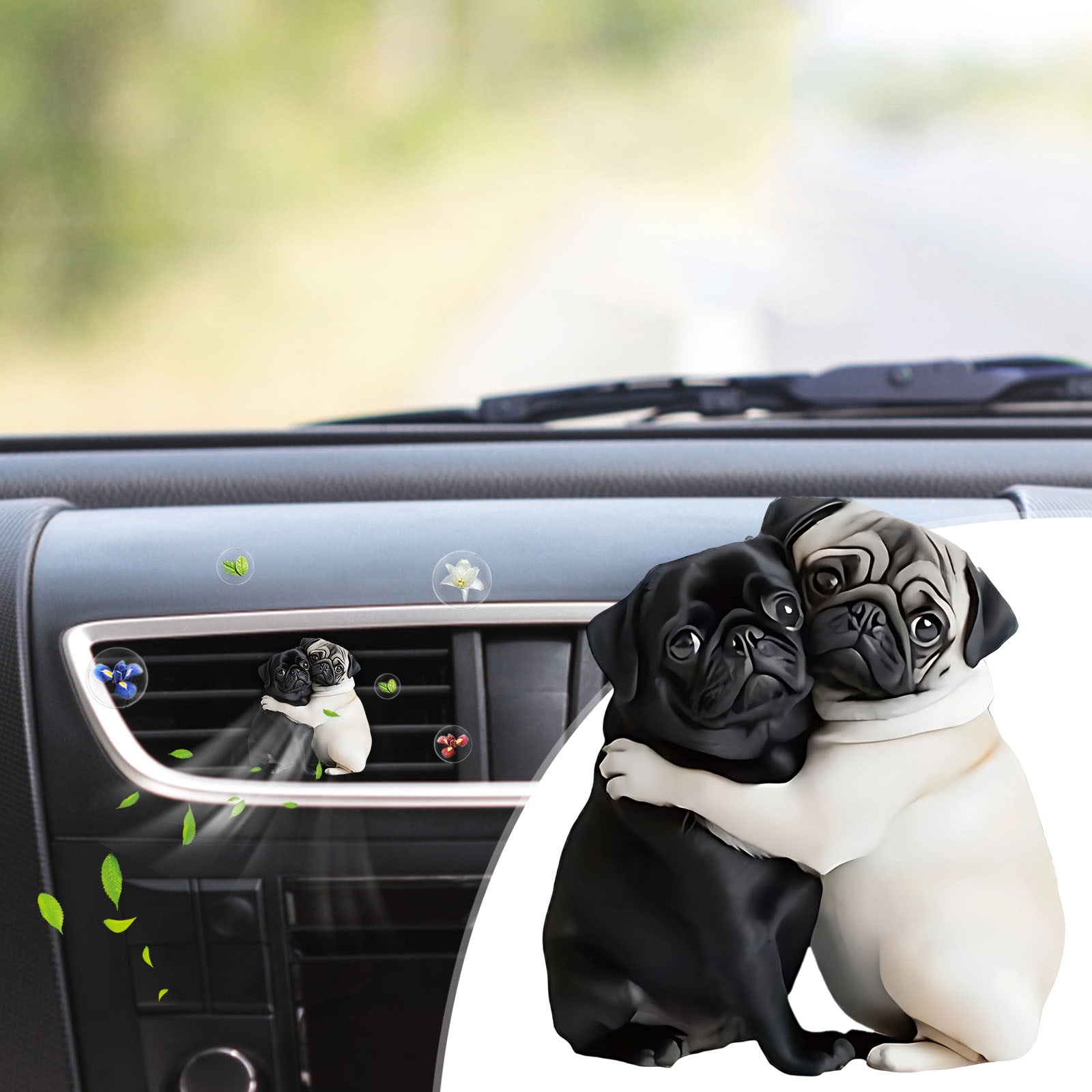 Acrylic Dog Car Air Freshener Flat Hanging Ornament Scent Diffuser Cute ...