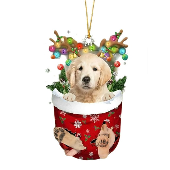 Acrylic Dog Christmas Tree Ornament Eye Catching Acrylic Decoration for ...