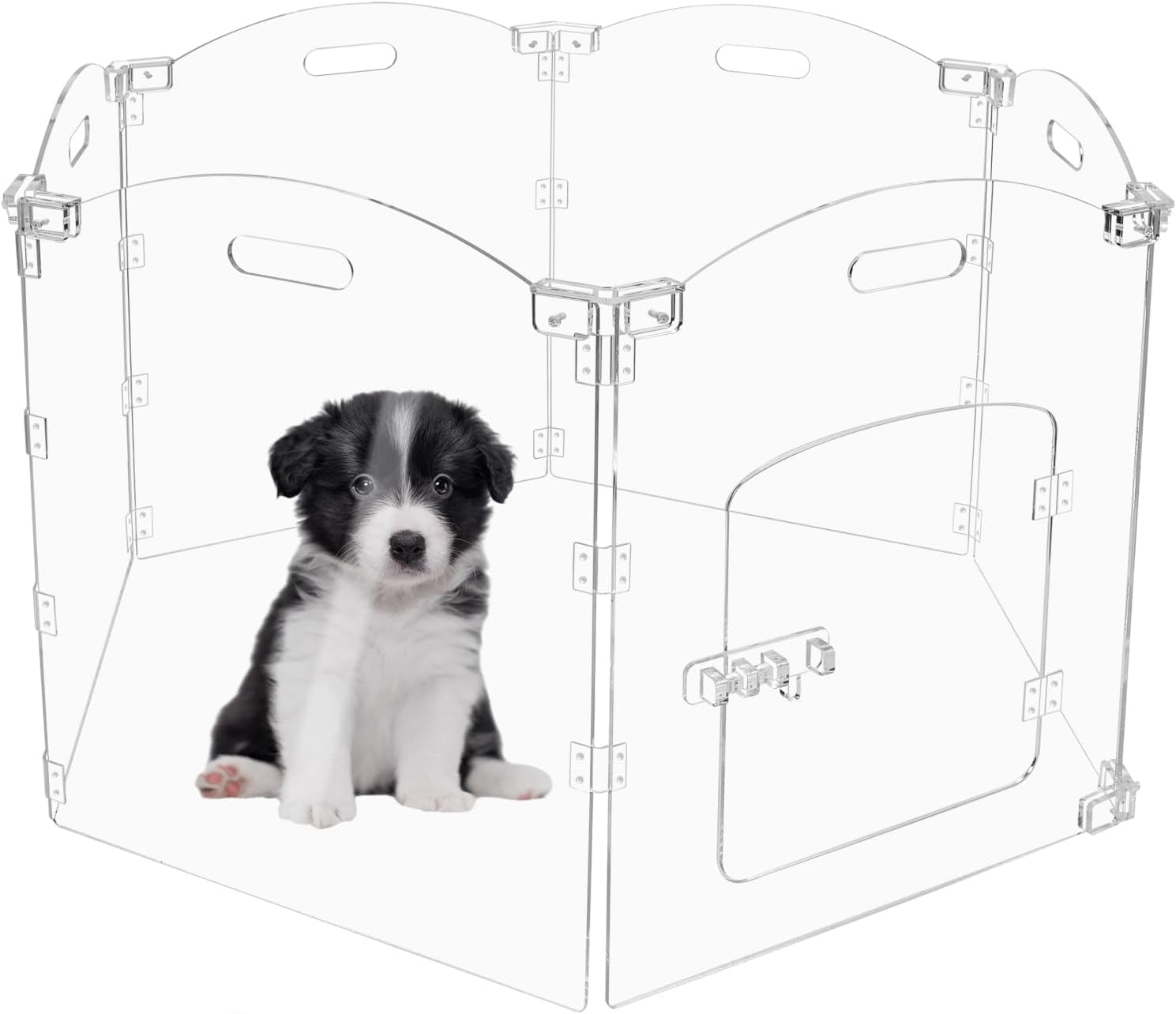 Acrylic Dog Gate for The House 6 Panel 120" W x 24" H Foldable Dog ...