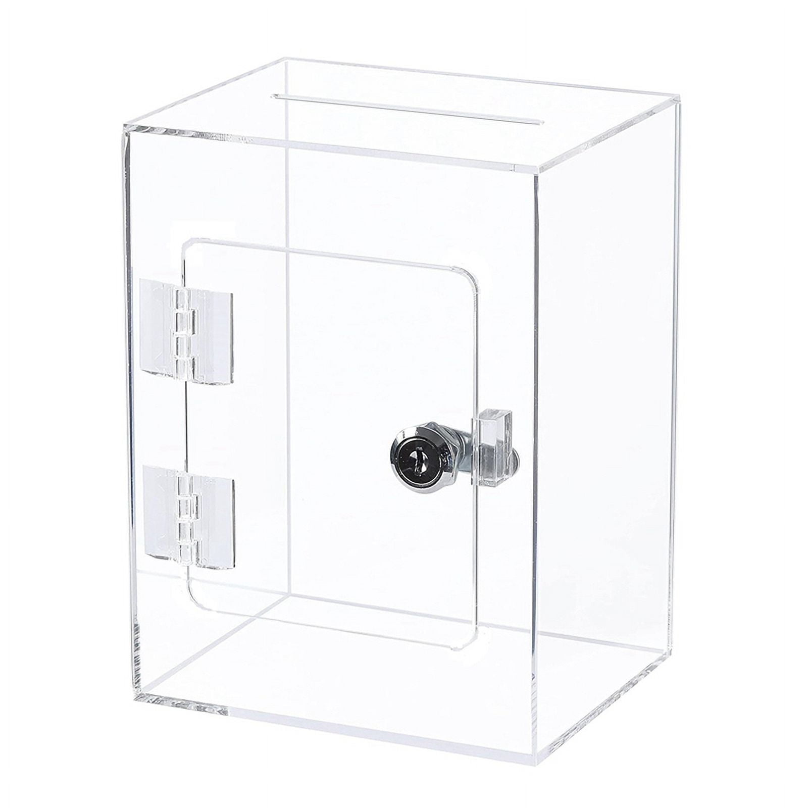 Acrylic Donation Ballot Box- Tip Jar For Money with Lock Key - Walmart.com