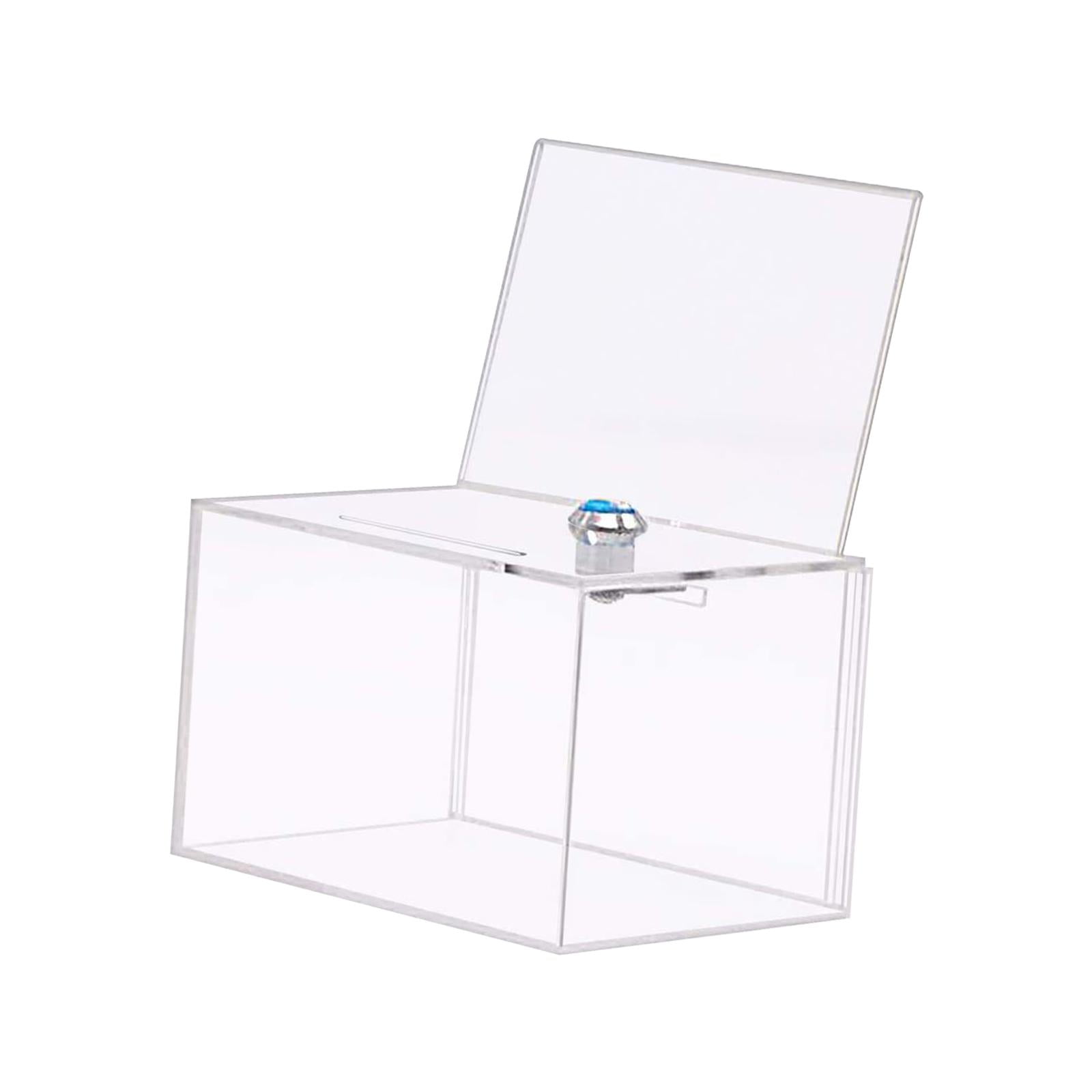 Acrylic Donation Box Clear Lockable Voting Box for Tabletop Community ...
