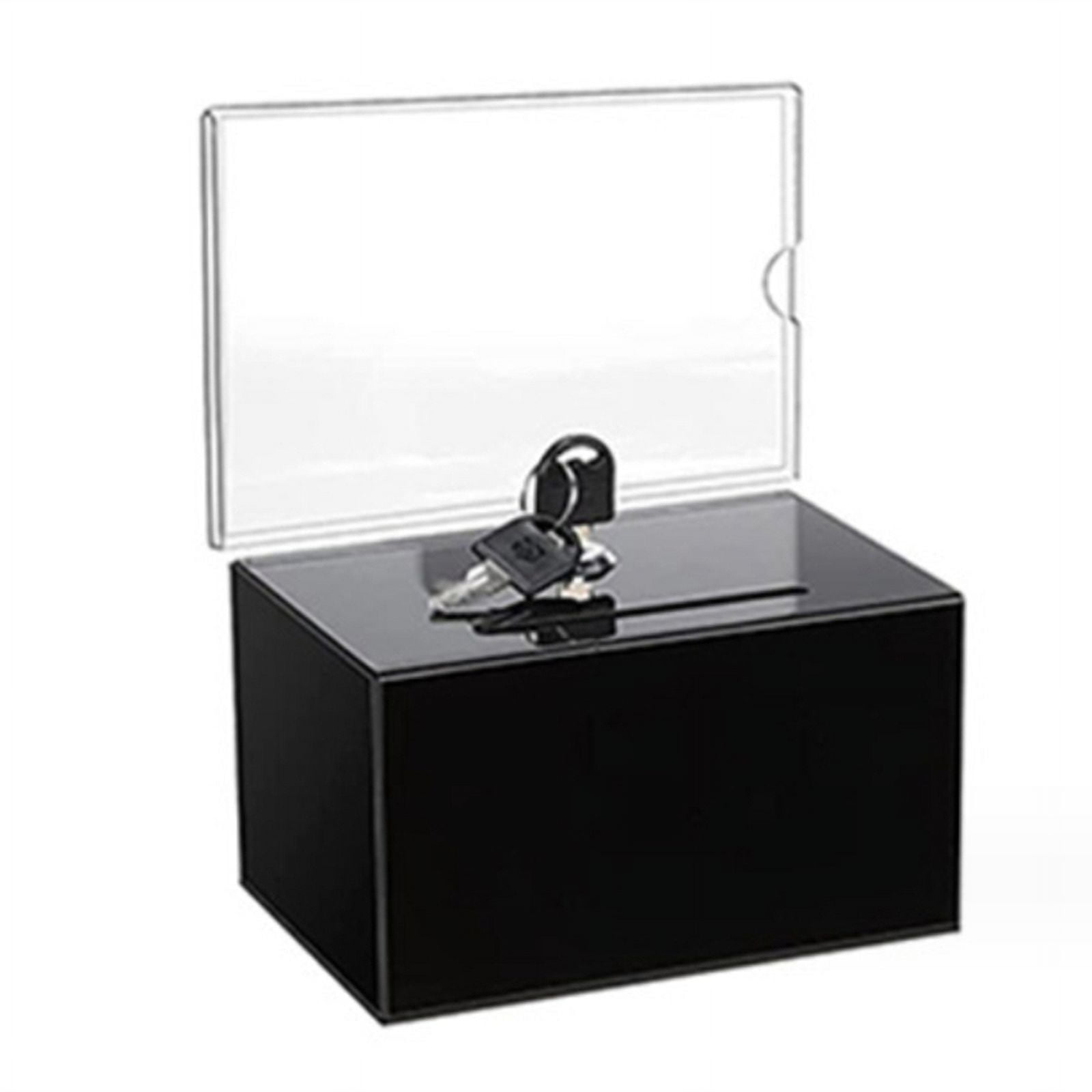 Acrylic Donation Suggestion Box with Lock, Secure and Safe Tip Jars ...