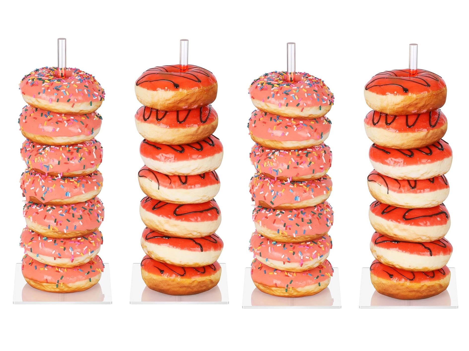 Acrylic Donut Stands, 4 Pack Clear Donuts Display Stand, Doughnuts ...