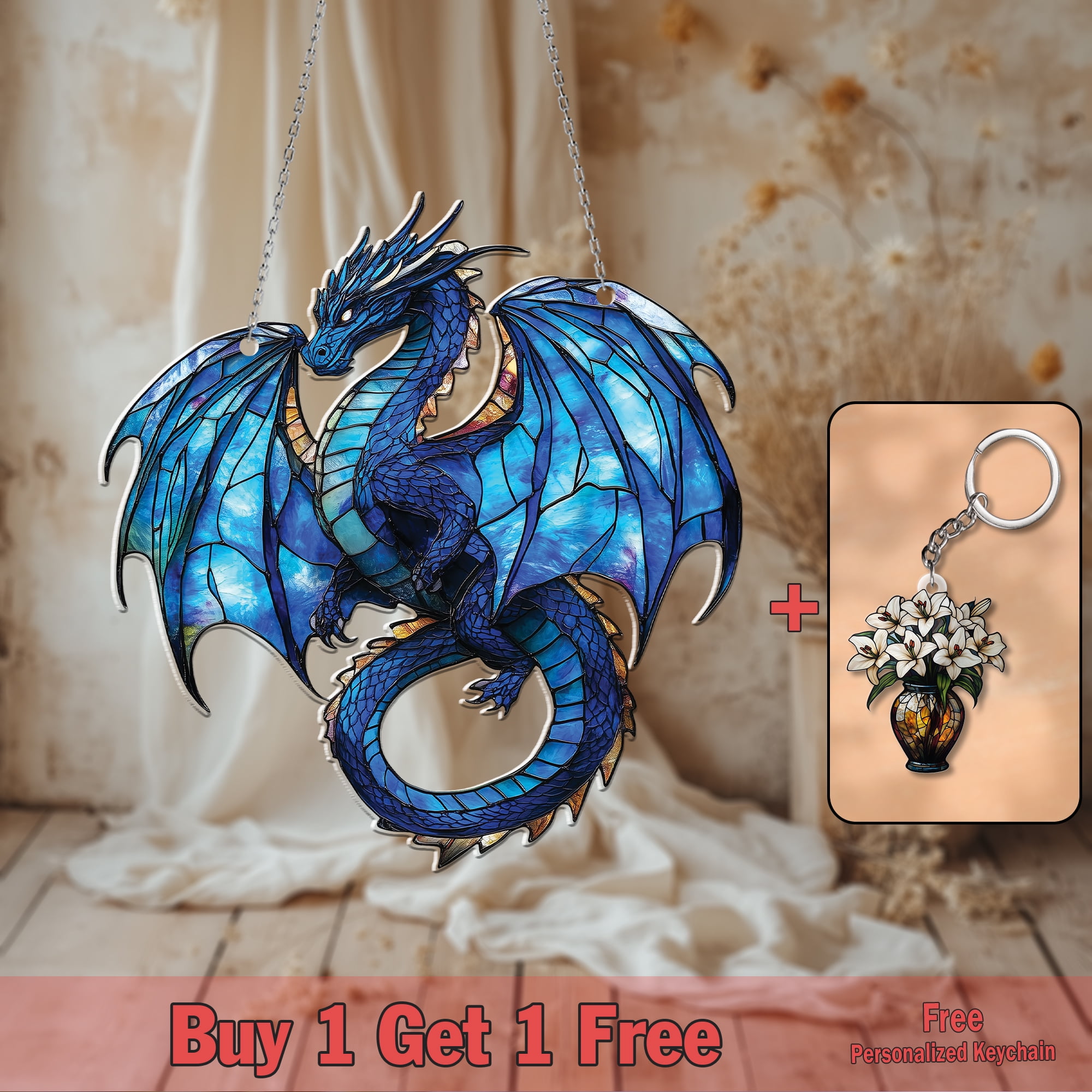 Acrylic Dragon Window Hanging – Mystical Sun Catcher for Home & Garden ...