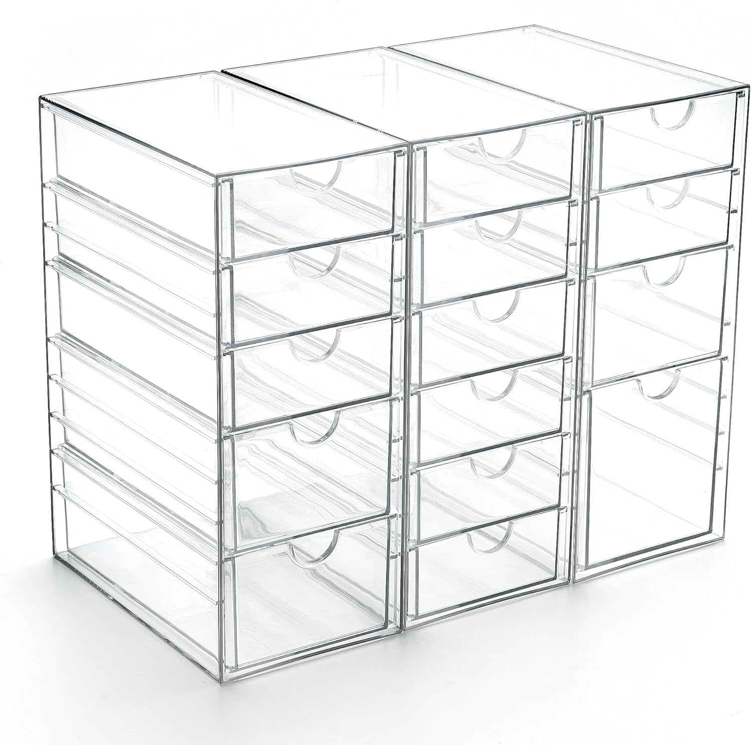 Acrylic Drawer Organizer with 15 Drawers, Makeup Craft Office Desk ...