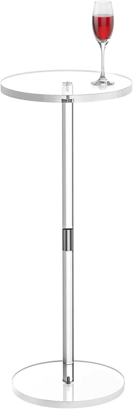 Acrylic Drink Table for Small Spaces, Clear Side Table, 10" L x 10" W x ...