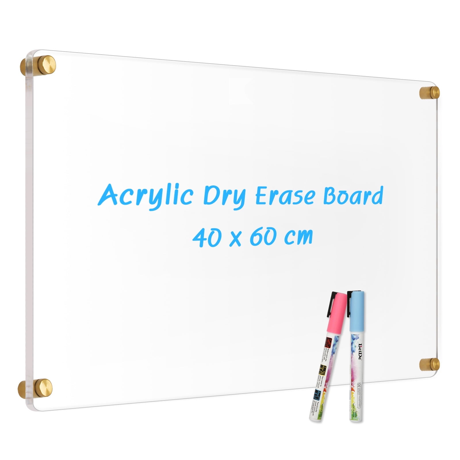 Acrylic Dry Erase Board, 24''x16'' Clear White Board for Wall, Non ...