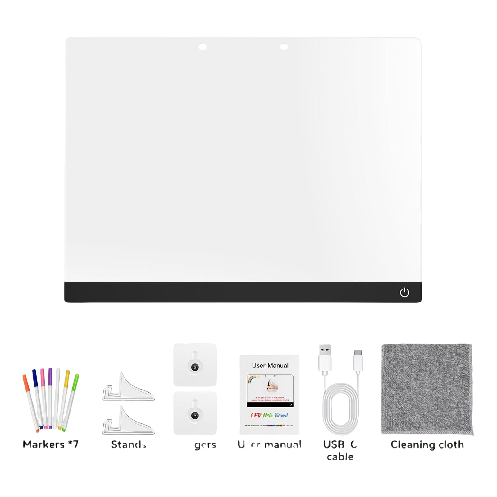 Acrylic Dry Erase Board with Light, 14" & 12" 6-color Neon Light Memo ...