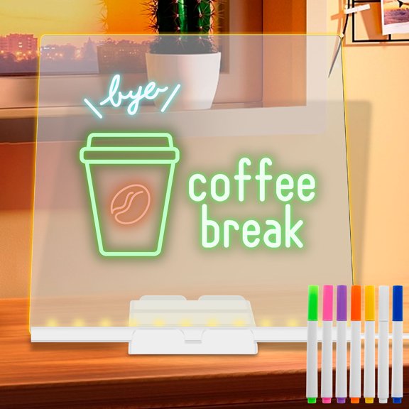 LED Note Board, Glowing Acrylic Message Marker Board with Light, Board ...