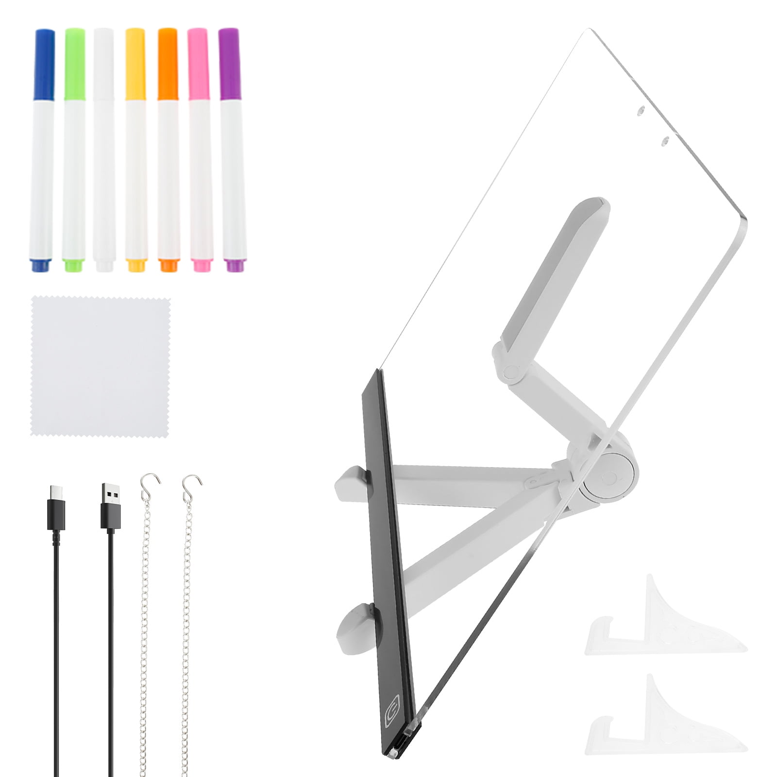 Acrylic Dry Erase Board with Light and Stand Clear Light Up Dry Erase ...