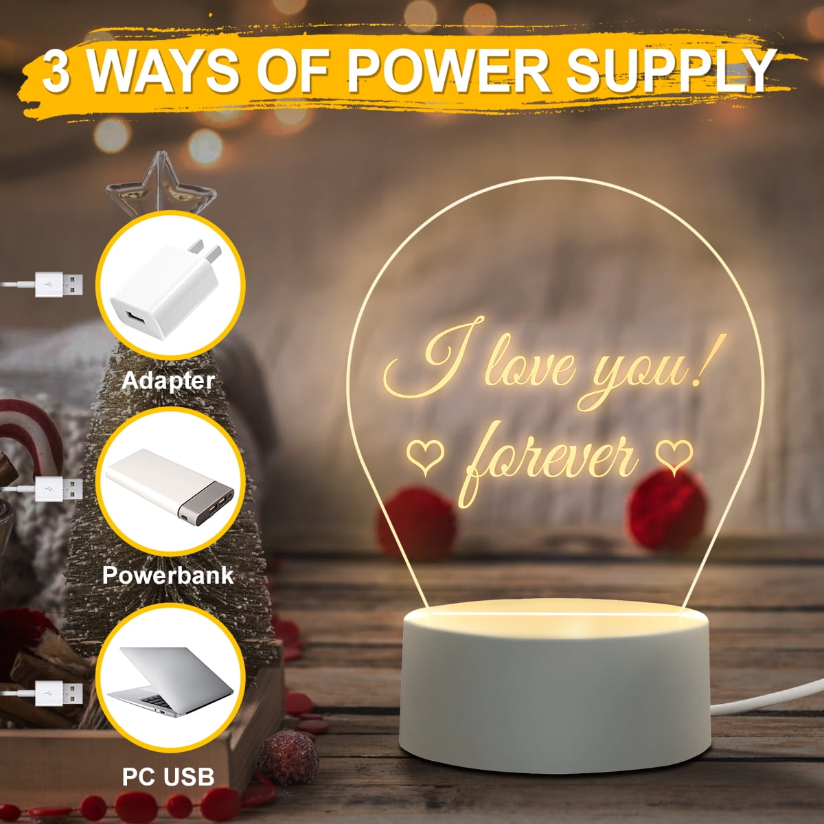 Acrylic Dry Erase Board with Stand as a Glow Memo LED Letter Message ...