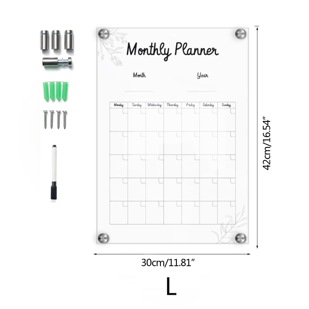 Acrylic Dry Erase Calendar Board Weekly Planner Whiteboard Resuable ...