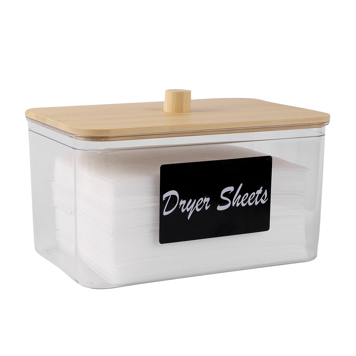Acrylic Dryer Sheet Holder with Lid, Clear Laundry Sheets Container ...