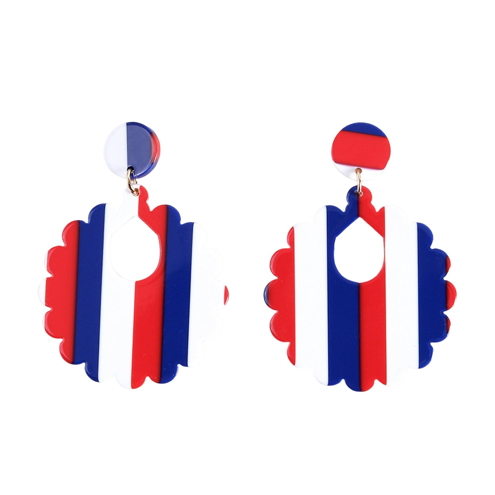 Acrylic Ear Pendant US National Day Independence Day Earrings Red White ...