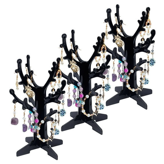 Acrylic Earring Display Tree 3 Set Jewelry Display Stand for Ring ...