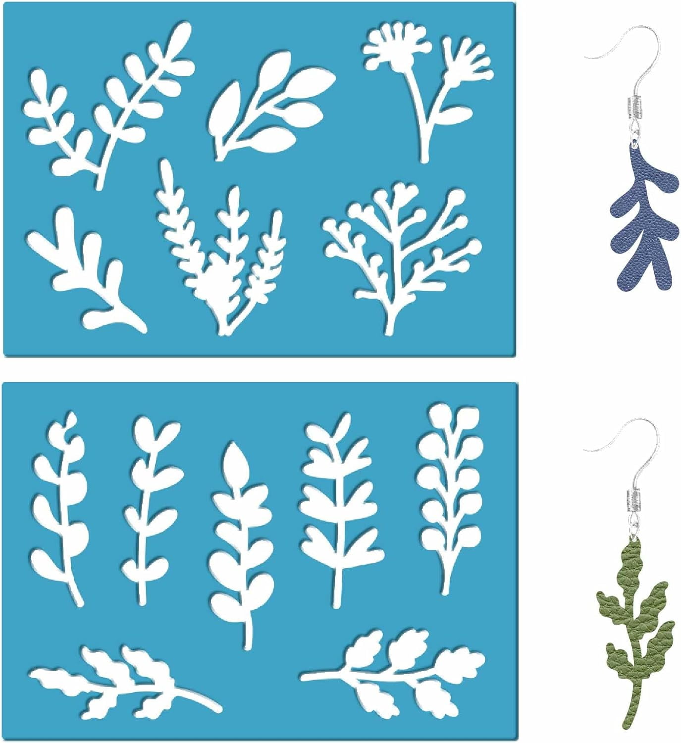 Acrylic Earring Handwork Template Card Leather Cutting Stencils Deep Sky Blue Triangle/Flower ...