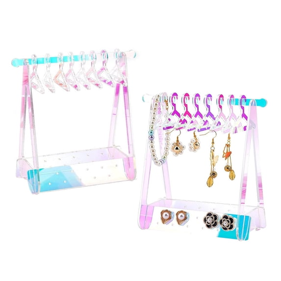 Acrylic Earring Holder Rack With Hangers Jewelry Display Stand Ear ...