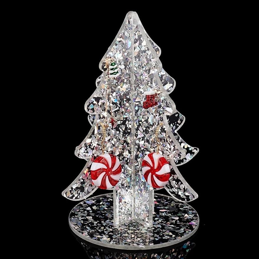 Acrylic Earring Tree Christmas Tree Earring Display Stands Stud Earring ...