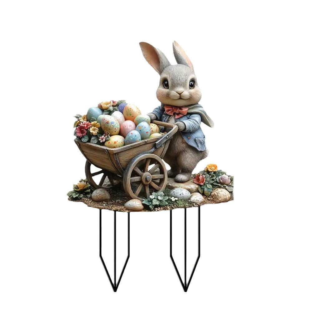 Acrylic Easter Bunny and Egg Stake - Waterproof, Rust-Resistant ...