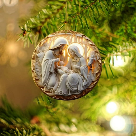 Acrylic Easter Nativity Pendant Car Hanging Flat Ornament Religious ...