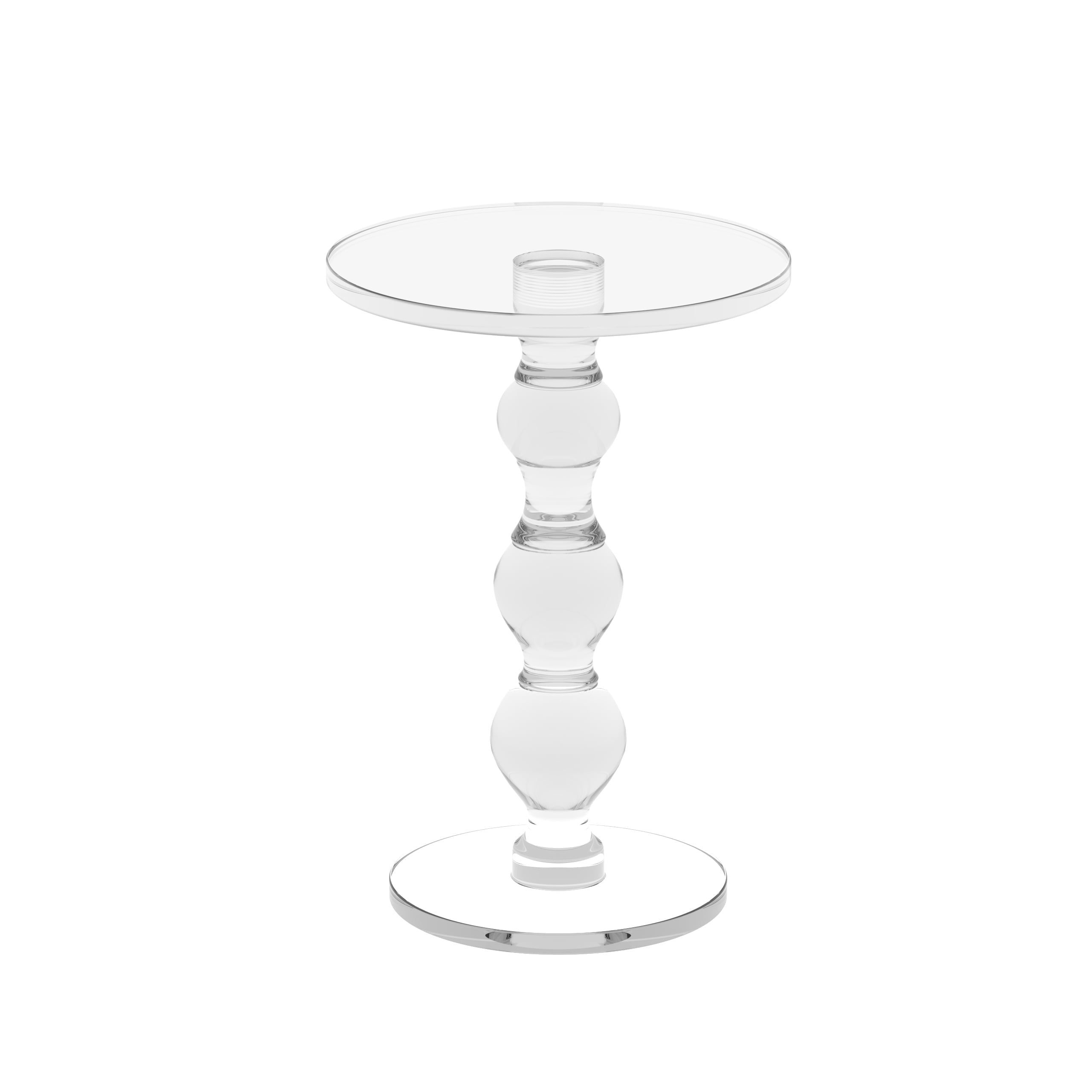 Acrylic End Table Clear Side Table Round Drink Table for Living Room ...