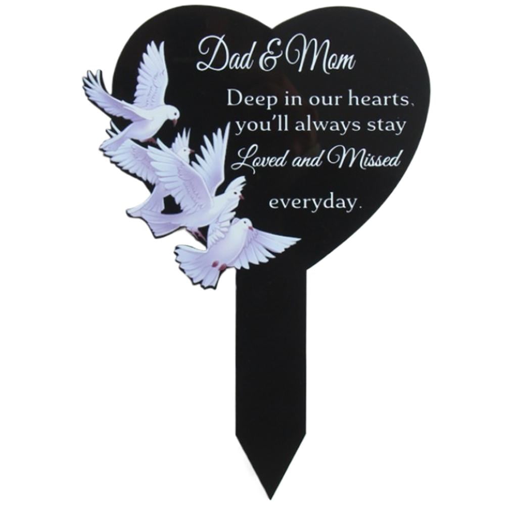 Acrylic Family Memorial Sign, Cemetery Outdoor Memorial Pile, Black ...