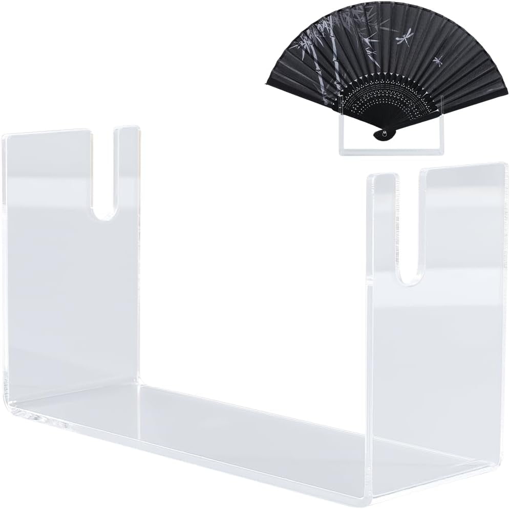 Acrylic Fan Display Stand Clear Folding Handheld Fans Holder Base Easel ...
