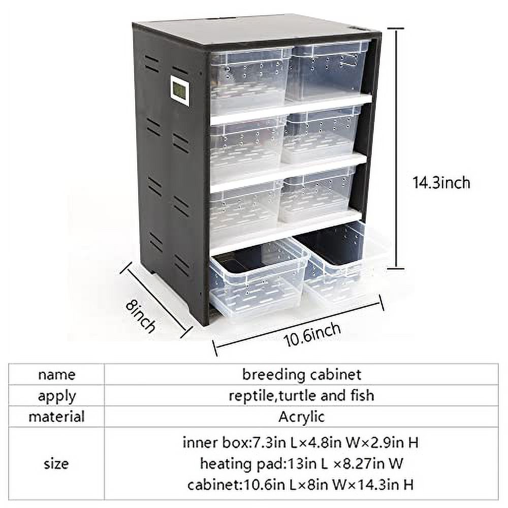 Acrylic Feeding Box Reptile Breeding Cabinet with Hygrometer Thermostat ...