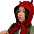 Acrylic Fibre Devil Ear Hat Windproof Earflap Design Pullover Hat For Cycling Shopping And ...