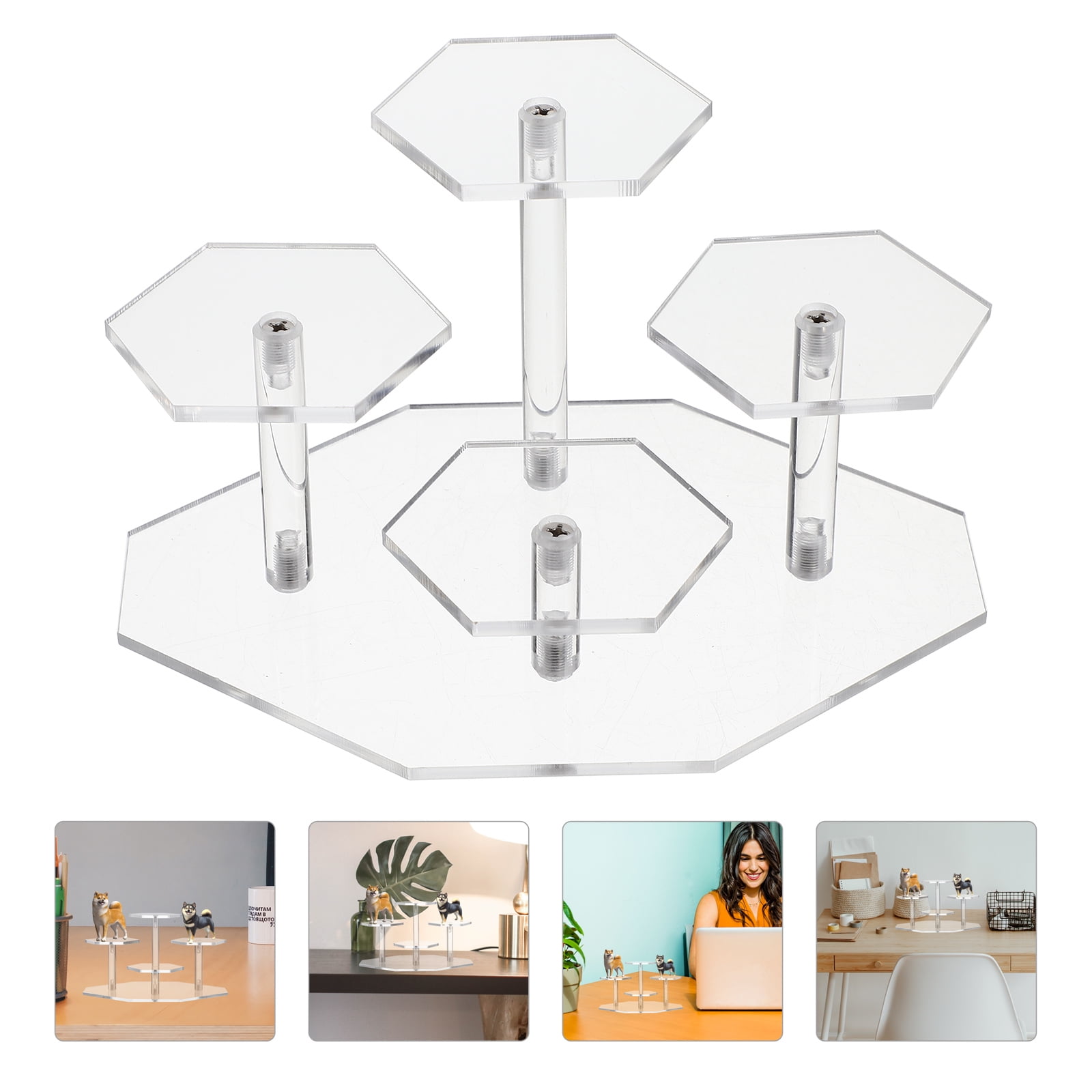 Acrylic Figurines Rack Cartoon Dolls Transparent 4-step Type Display ...