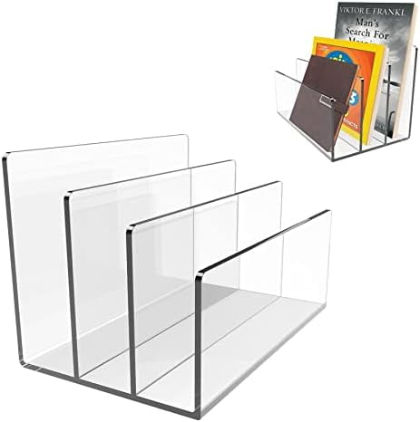 Acrylic File Holder,2PC 3 Sections Clear File Organizer Mail Letter ...
