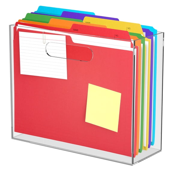 Azar Displays 255084 Clear Acrylic Desk File Holder- Large, 4-Pack ...