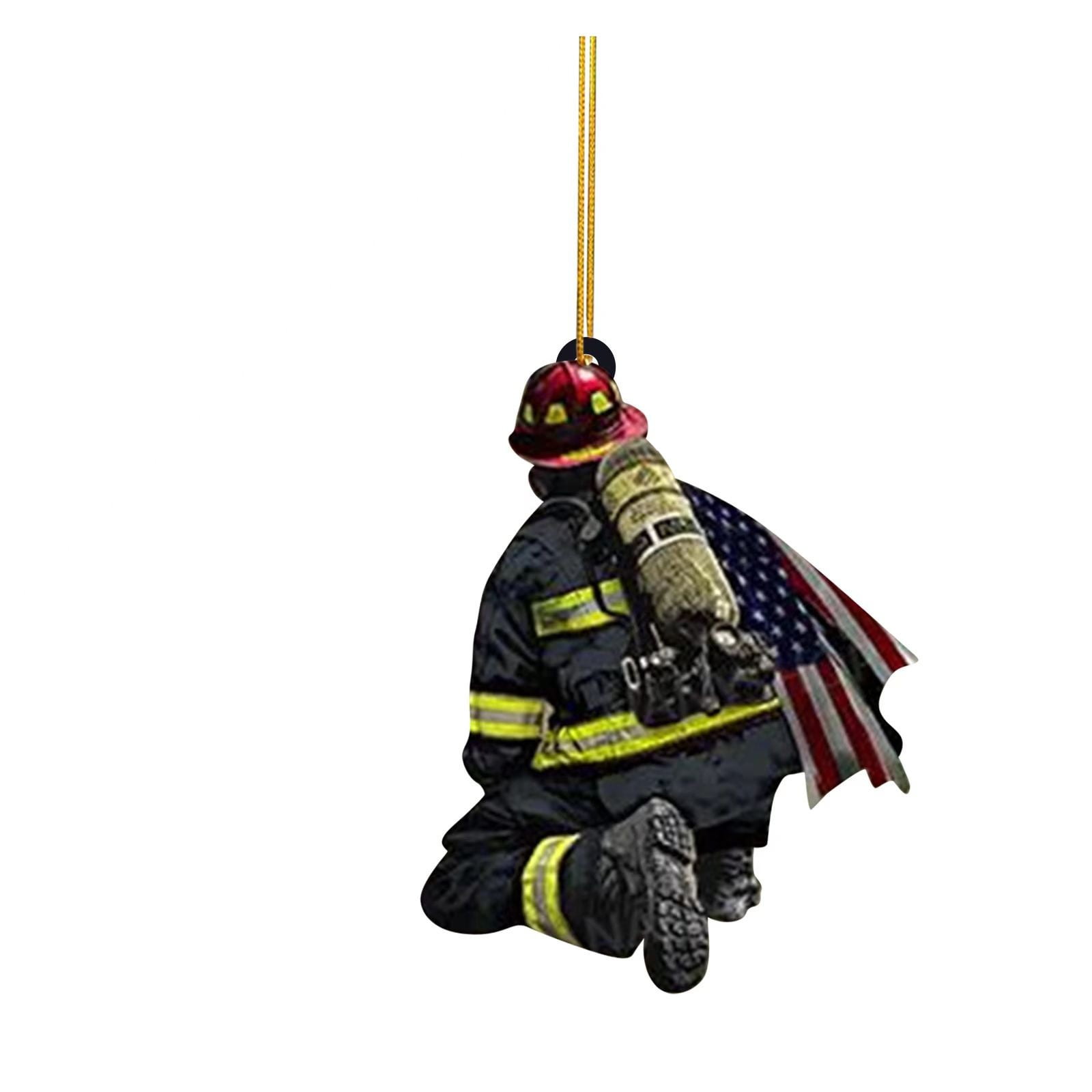 Acrylic Firefighter Ornament Firefighter Gifts Christmas Tree Firetruck ...