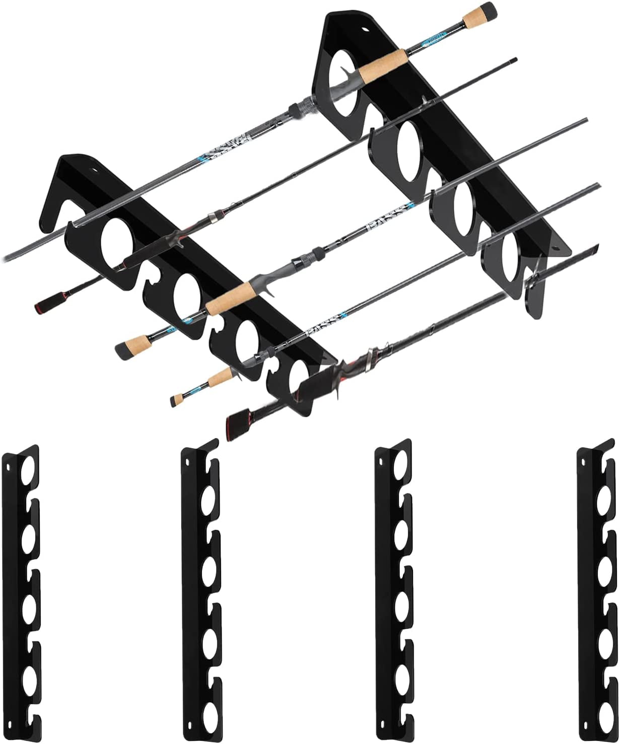 Acrylic Fishing Rod Holder Ceiling Fishing Rod Rack Wall-Mounted ...