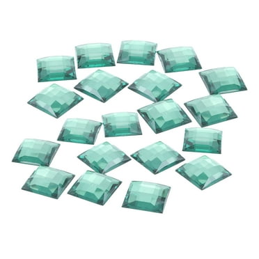 100 Pcs Acrylic Flat Back Rhinestones 8mm Square Artificial Gemstone ...