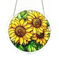 Acrylic Flat Jigsaw Puzzle Sun Catcher with Stained Glass Style Irises ...